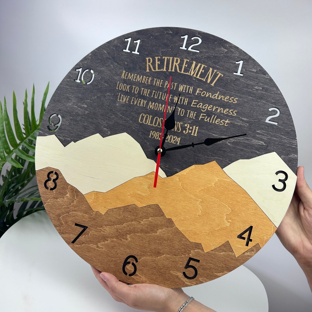 Dad Retirement Gift Idea, Personalized Wooden Wall Clock, Retirement ...