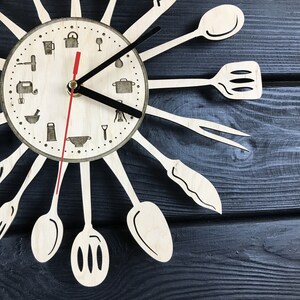 Kitchen Cutlery Wall Clock Gift for Men Women 5th Anniversary Gift ...
