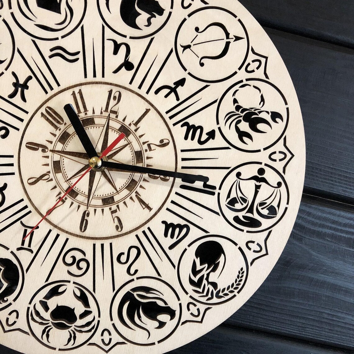 Zodiac Signs Wall Clock Gift for Men Women 5th Anniversary Gift ...