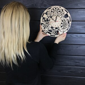 Darts Wall Clock Gift for Men Women 5th Anniversary Gift Personalize ...