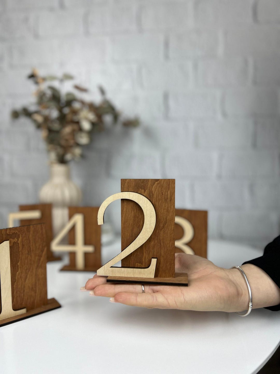 Wood Table Numbers, Reception Decor Stands & Rustic Wedding Centerpiece ...