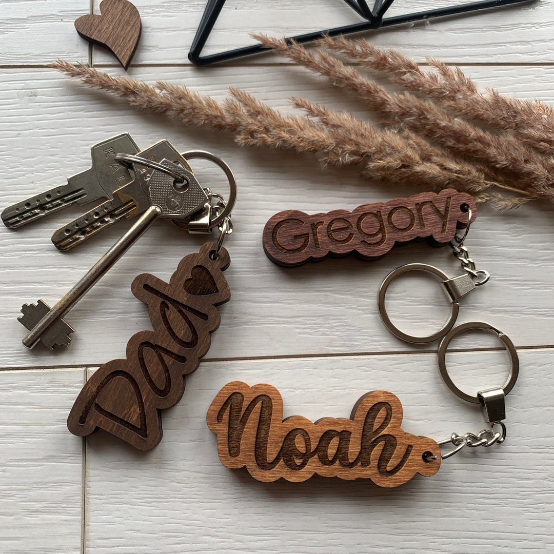 Laser Engraved Wooden Keychain, Key Decor, Custom Name Keychains, Eco ...