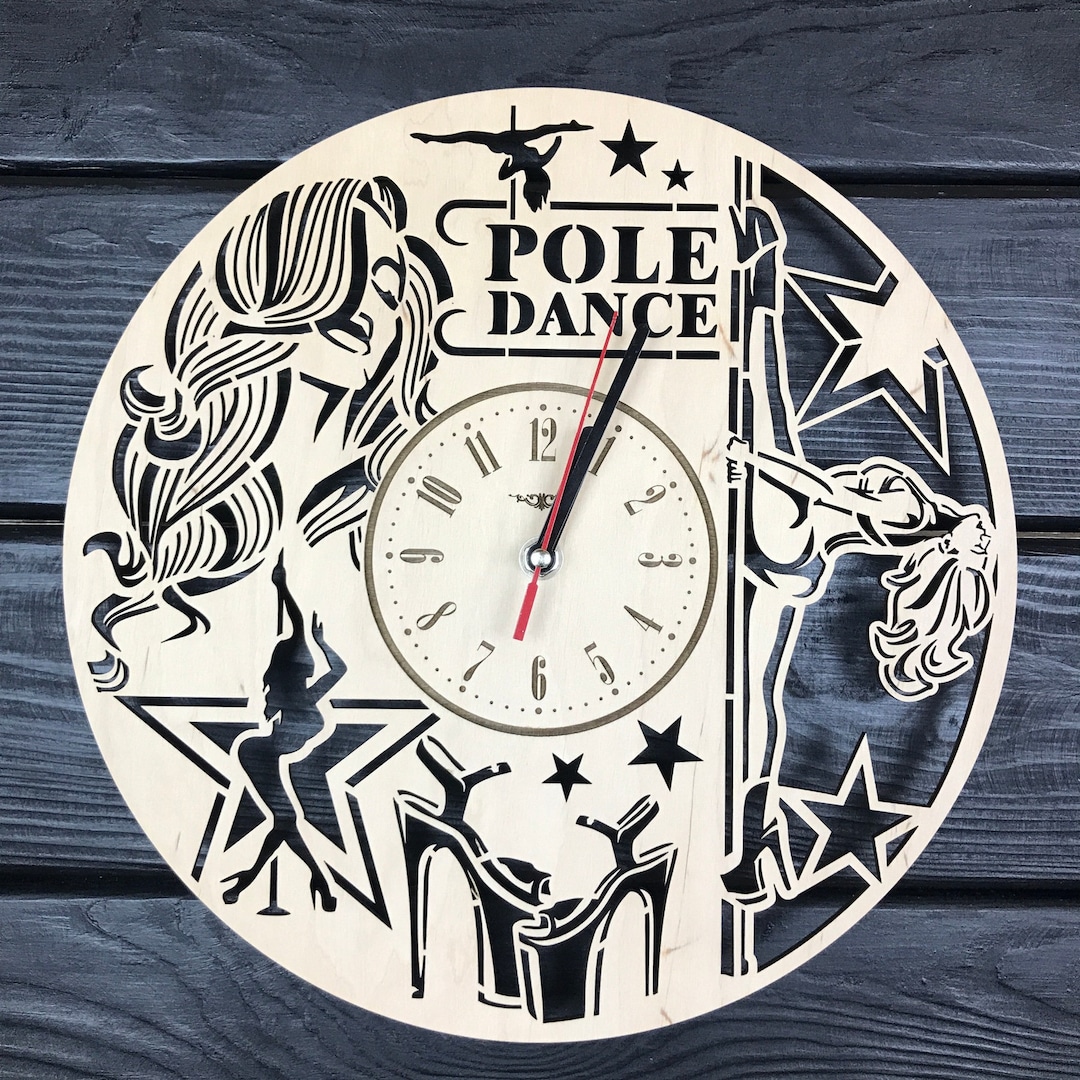 Pole Dance Wall Clock Gift for Men Women 5th Anniversary Gift ...