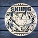 Skiing Wall Clock Wood Gift for Men Women 5th Anniversary Gift ...