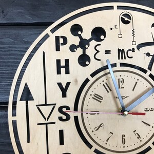 Physics Wall Clock Gift for Men Women 5th Anniversary Gift Personalize ...