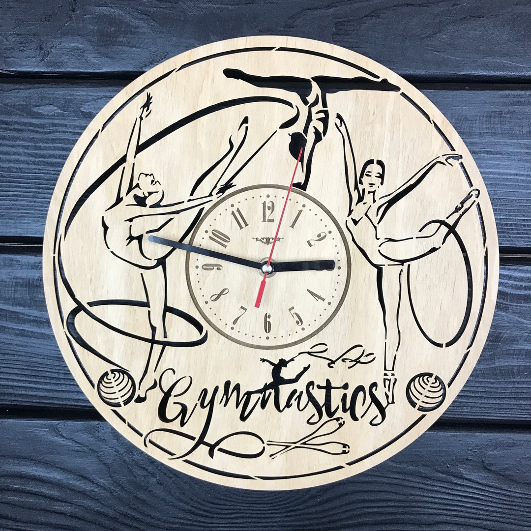 Gymnastics Wall Clock Gift for Men Women 5th Anniversary Gift ...