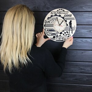 Racing Cars Wall Clock Gift for Men Women 5th Anniversary Gift ...