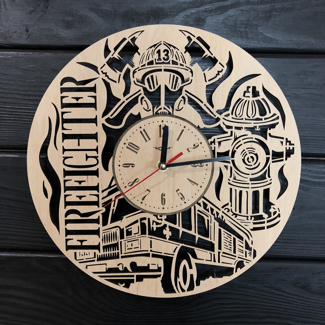 Personalized Firefighter Clock – 5th Anniversary Gift & Dispatcher Wall ...