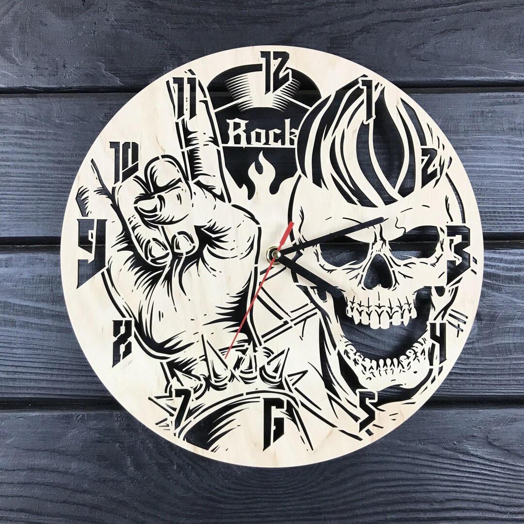 Heavy Metal Wall Clock Gift for Men Women 5th Anniversary Gift ...