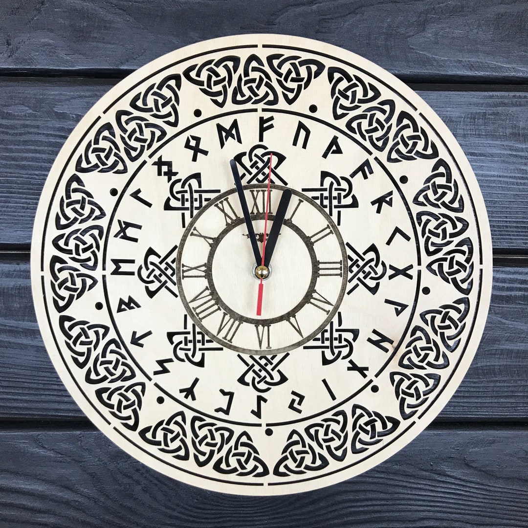 Celtic Symbols Wall Clock Gift for Men Women 5th Anniversary Gift ...