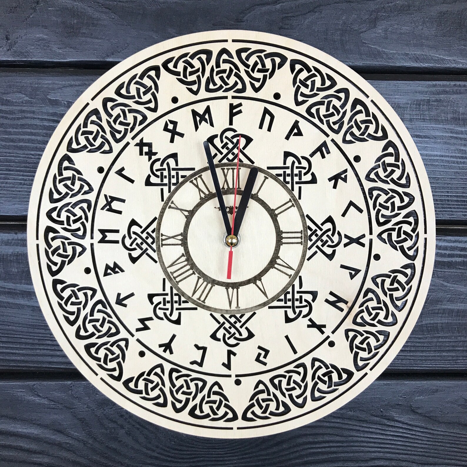 Celtic Symbols Wall Clock Gift for Men Women 5th Anniversary - Etsy