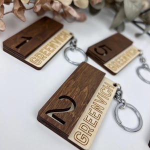 Wooden Engraved Keychains, Custom Keychain, Office Keychain, Rustic ...
