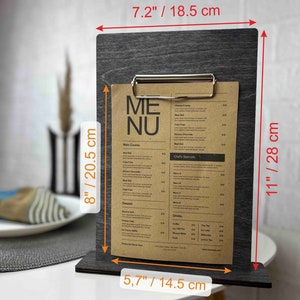 Table Stand Menu Holder, Wooden Menu Stand, Cafe Display Clipboard ...
