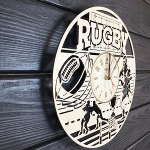 Rugby Wall Clock Gift for Sportsman 5th Anniversary Gift Personalize ...