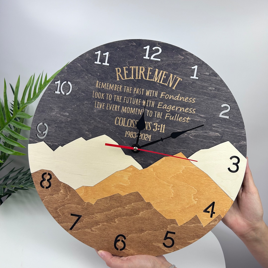 Retirement Gift Idea, Personalized Clock, Wooden Clock Large, Teacher ...