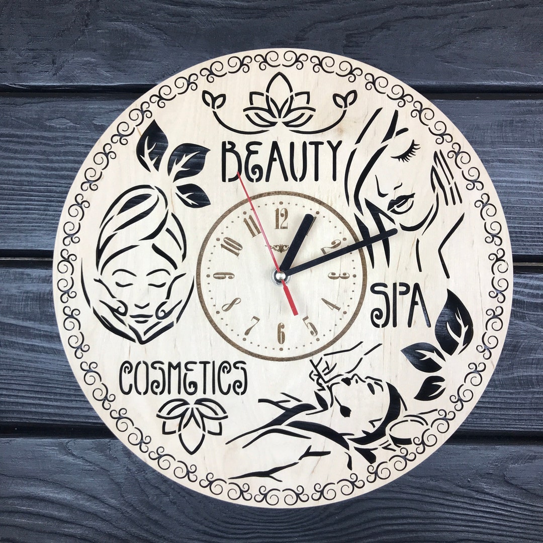 Beauty Salon Wall Clock Gift for Men Women 5th Anniversary Gift ...