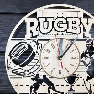 Rugby Wall Clock Gift for Sportsman 5th Anniversary Gift Personalize ...