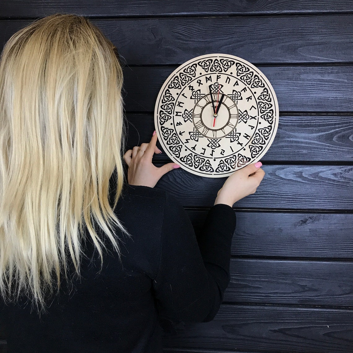 Celtic Symbols Wall Clock Gift for Men Women 5th Anniversary - Etsy