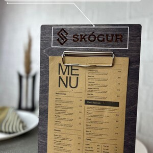 Table Stand Menu Holder, Wooden Menu Stand, Cafe Display Clipboard ...