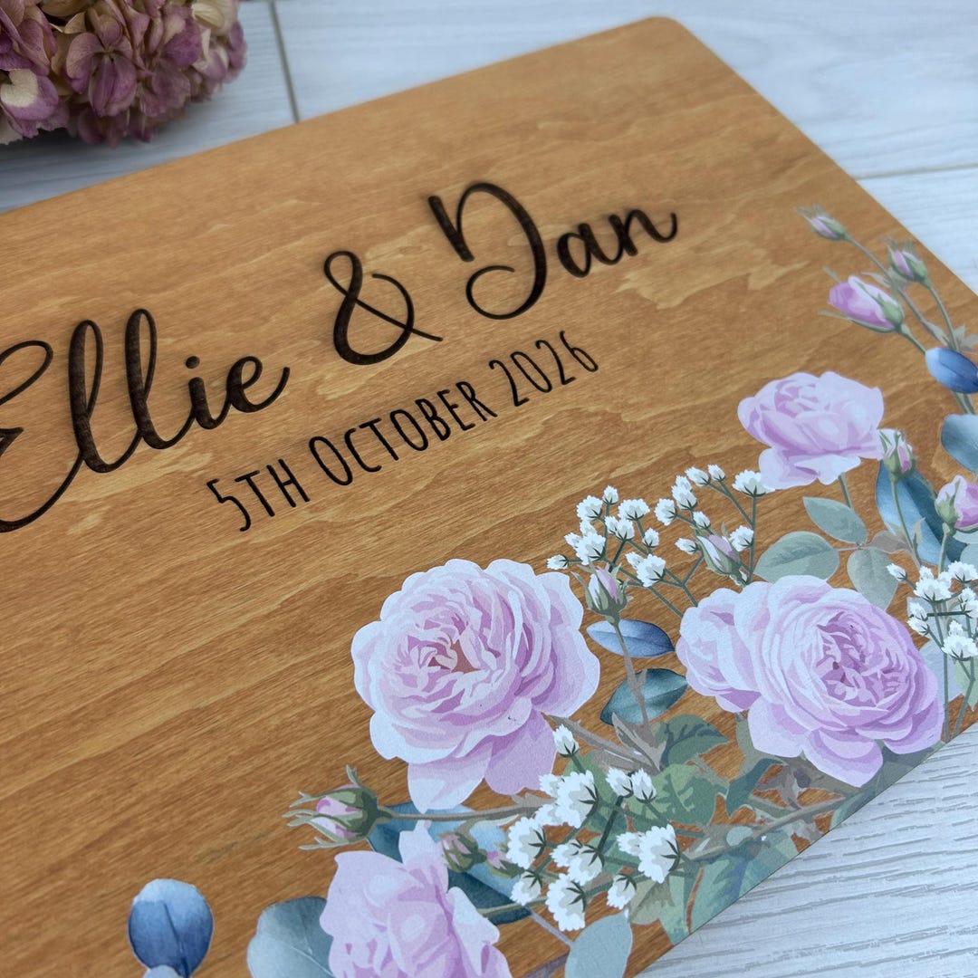Wooden Memory Book, Guest Signing Book, Gift for Couple, Rustic Guest ...