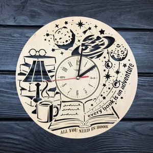 Book Clock – Personalized Library Wall Art & Reading Nook Decor - Etsy