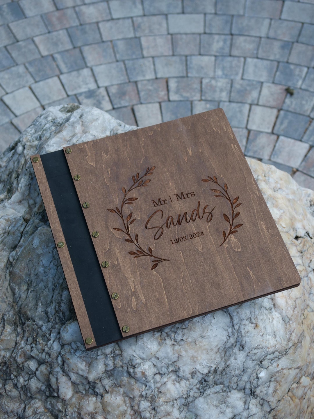 Wedding Certificate Wooden Cover, Folder for Marriage, Wedding Monogram ...