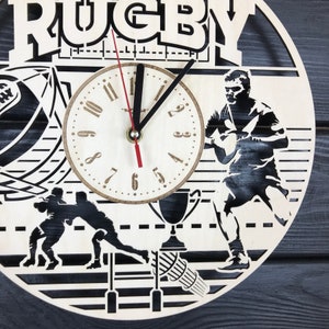 Rugby Wall Clock Gift for Sportsman 5th Anniversary Gift Personalize ...