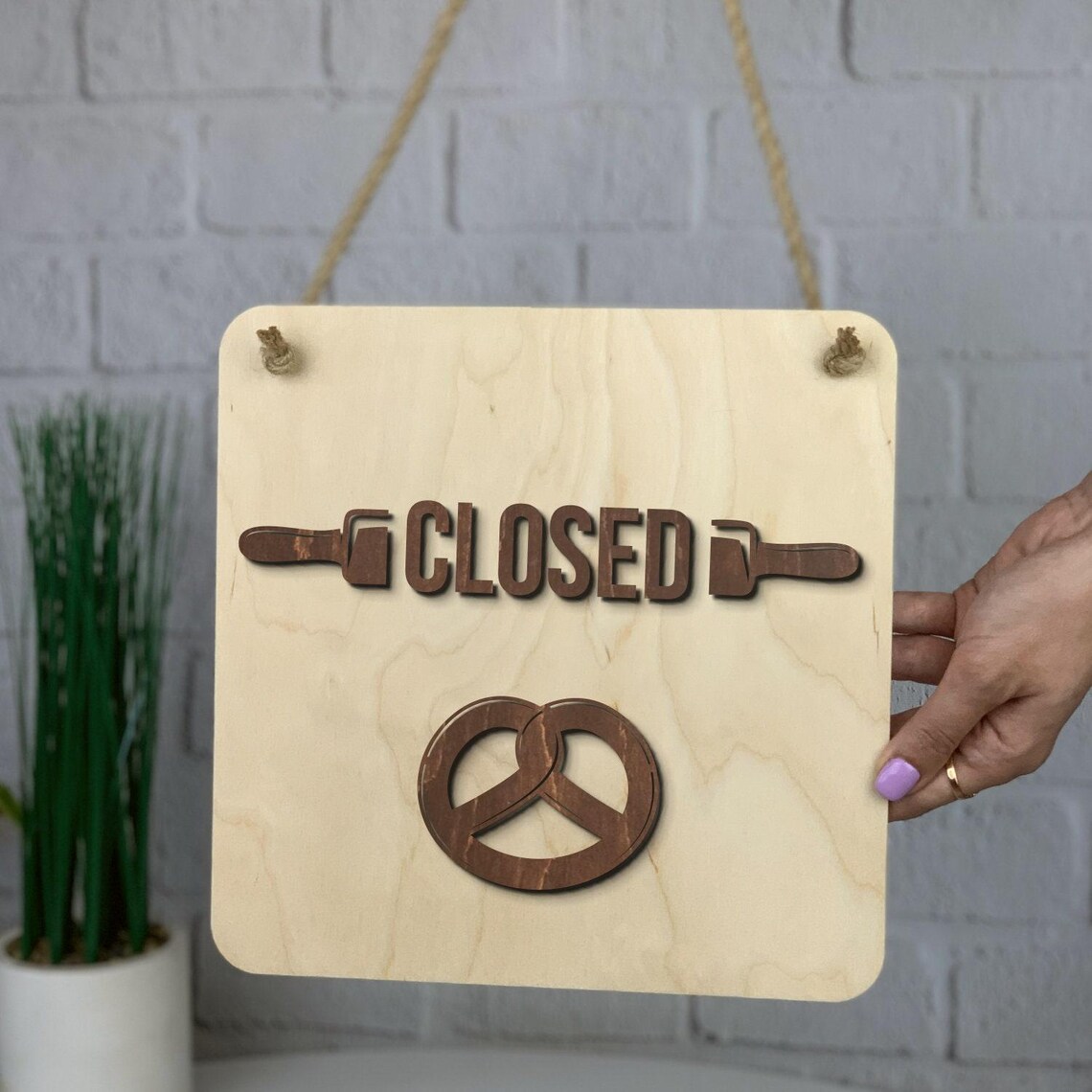 Open and Close Sign, Hanging Door Sign, Bakery Door Signs, Sign for ...