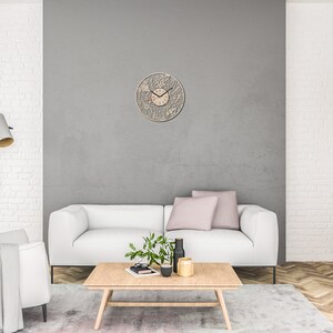 Flower Wall Clock, Wooden Wal Clock, Rustic Wall Clock, Flower Wall ...