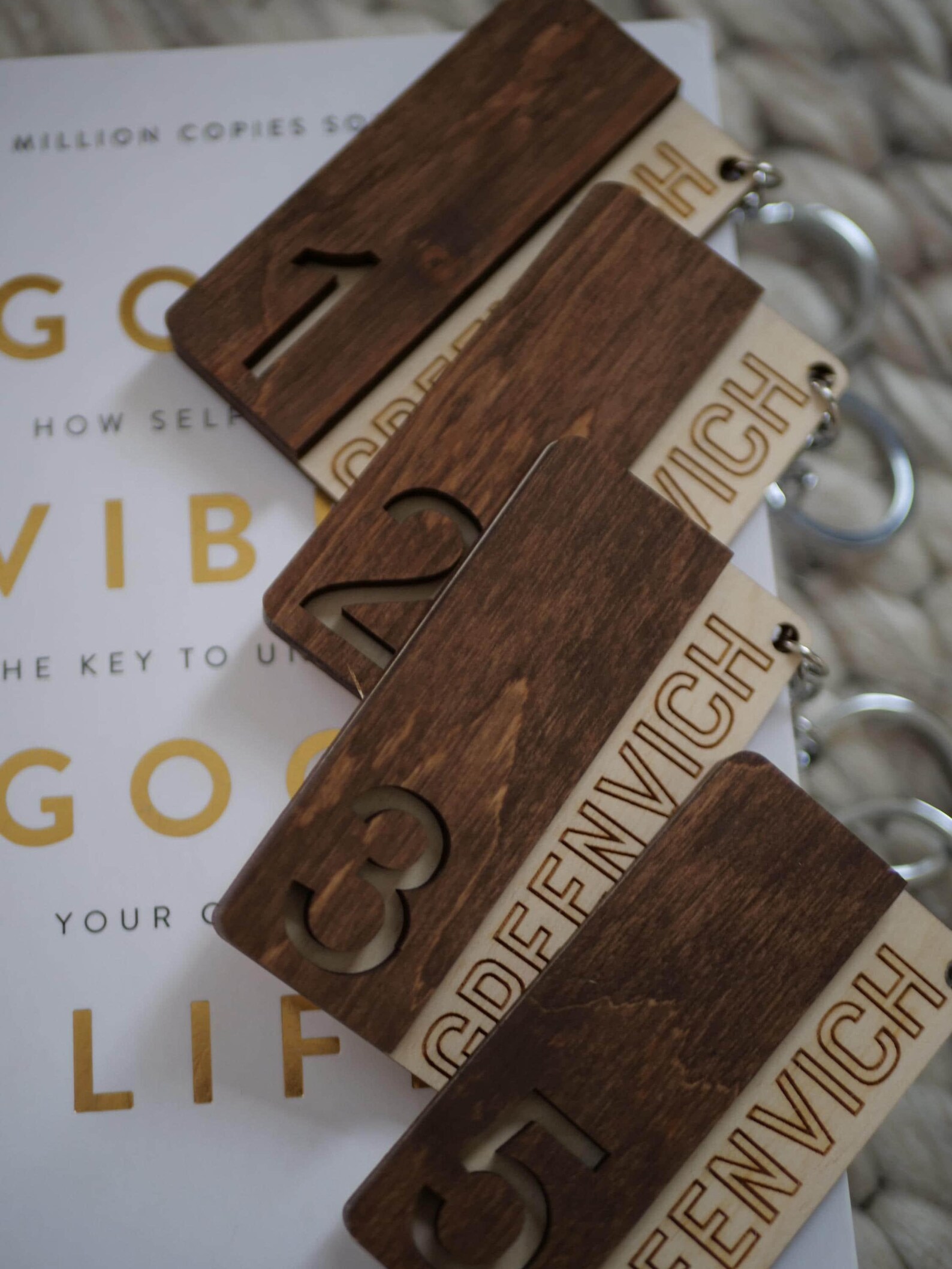 Wooden Engraved Keychains, Custom Keychain, Office Keychain, Rustic ...