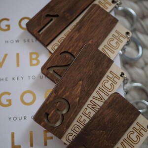 Wooden Engraved Keychains, Custom Keychain, Office Keychain, Rustic ...