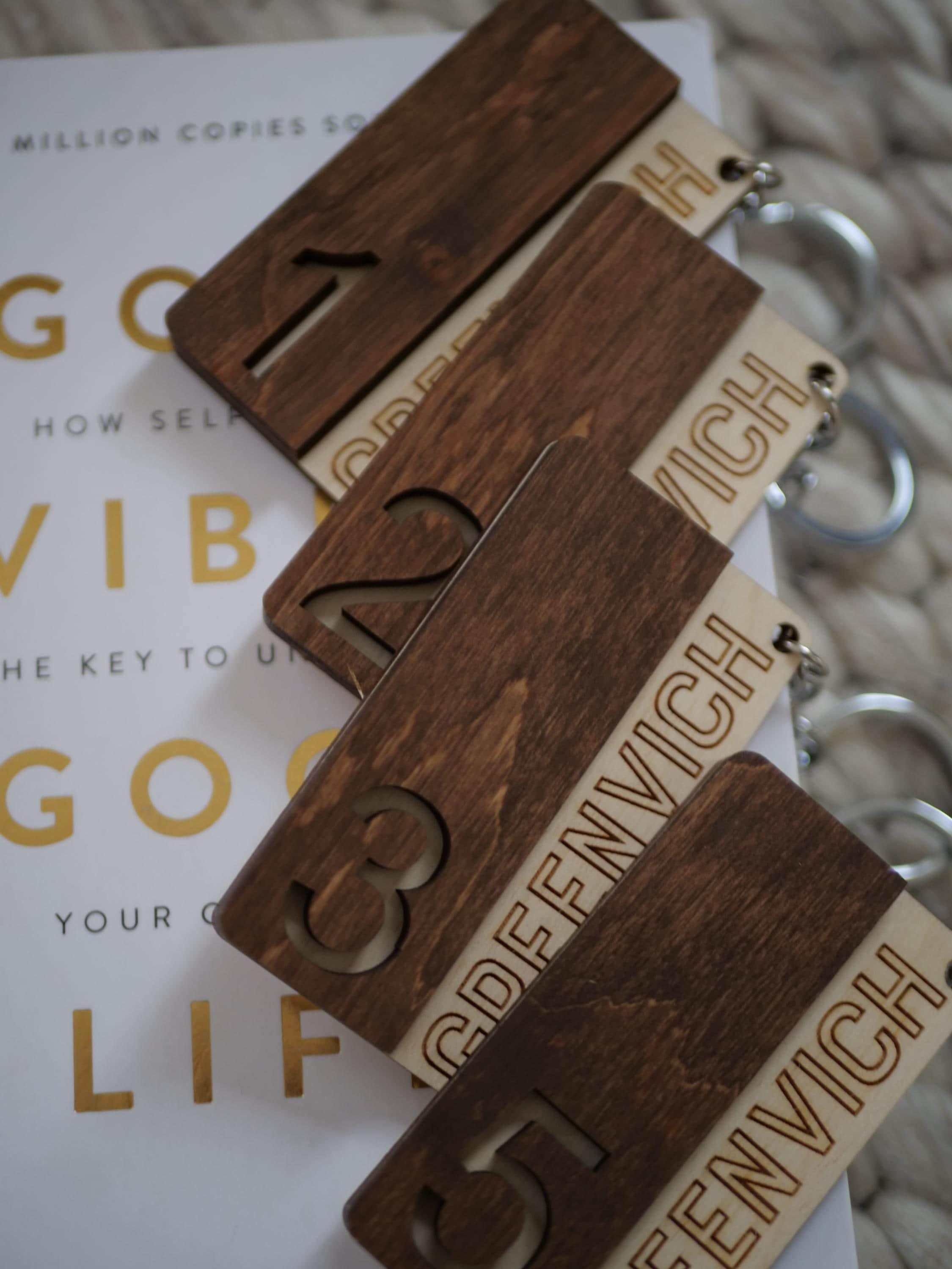 Wooden Engraved Keychains, Custom Keychain, Office Keychain, Rustic ...