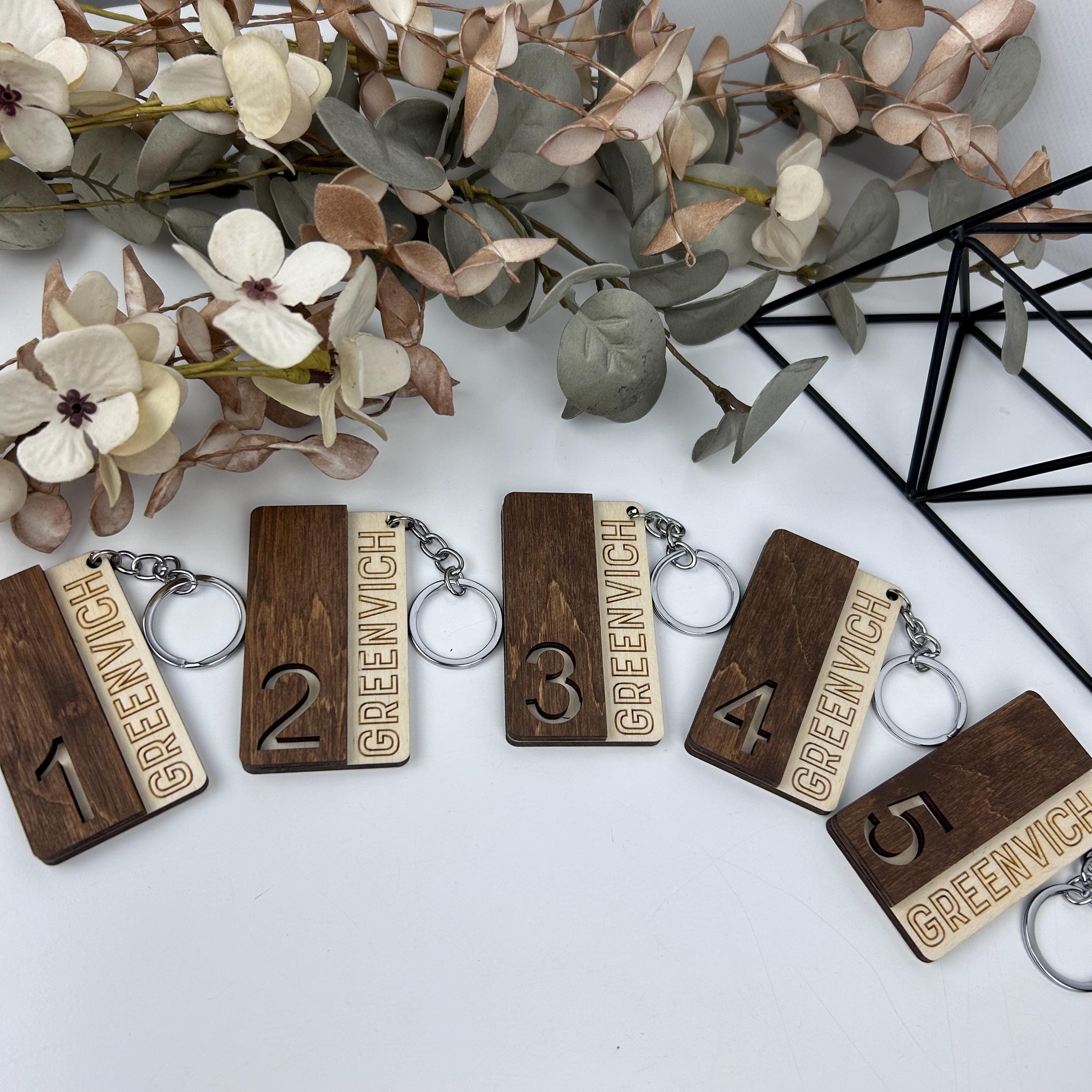 Wooden Engraved Keychains, Custom Keychain, Office Keychain, Rustic ...
