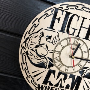 Armwrestling Clock Gift for Men Women 5th Anniversary Gift Personalize ...