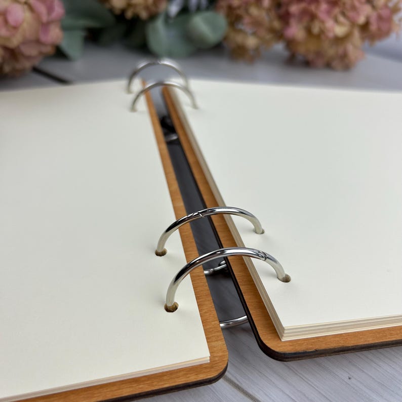 Rustic Wildflowers Guest Book, Wooden Photo Album, Hard Cover Notebook ...