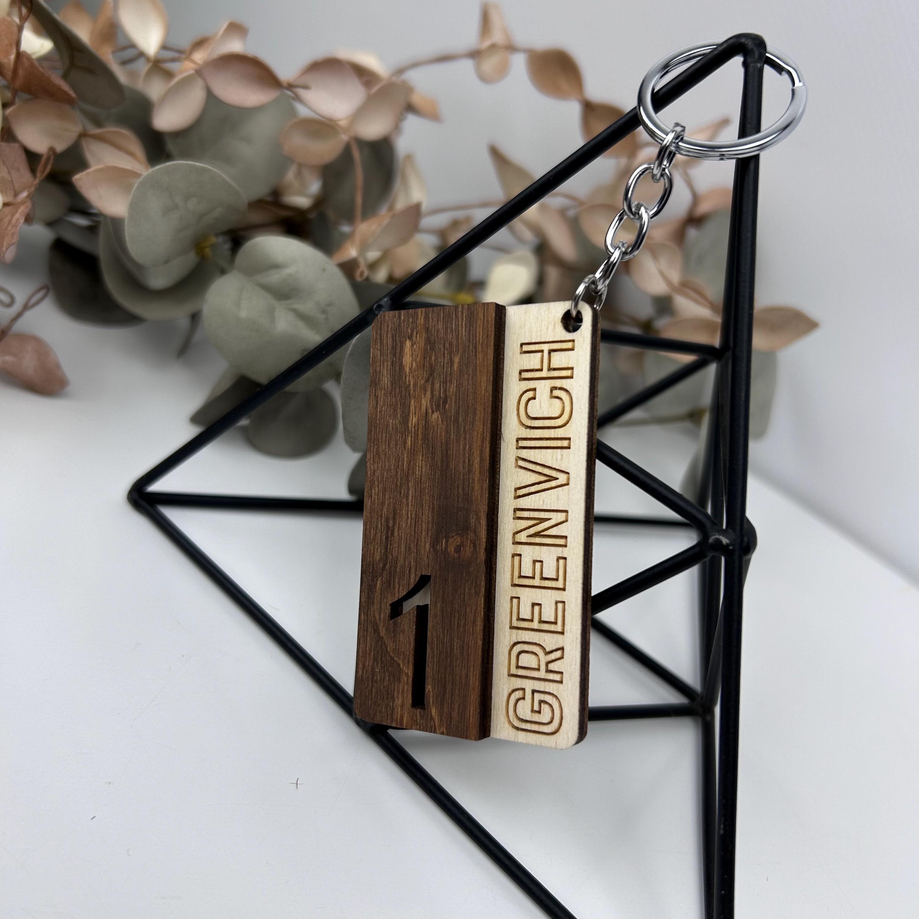 Wooden Engraved Keychains, Custom Keychain, Office Keychain, Rustic ...