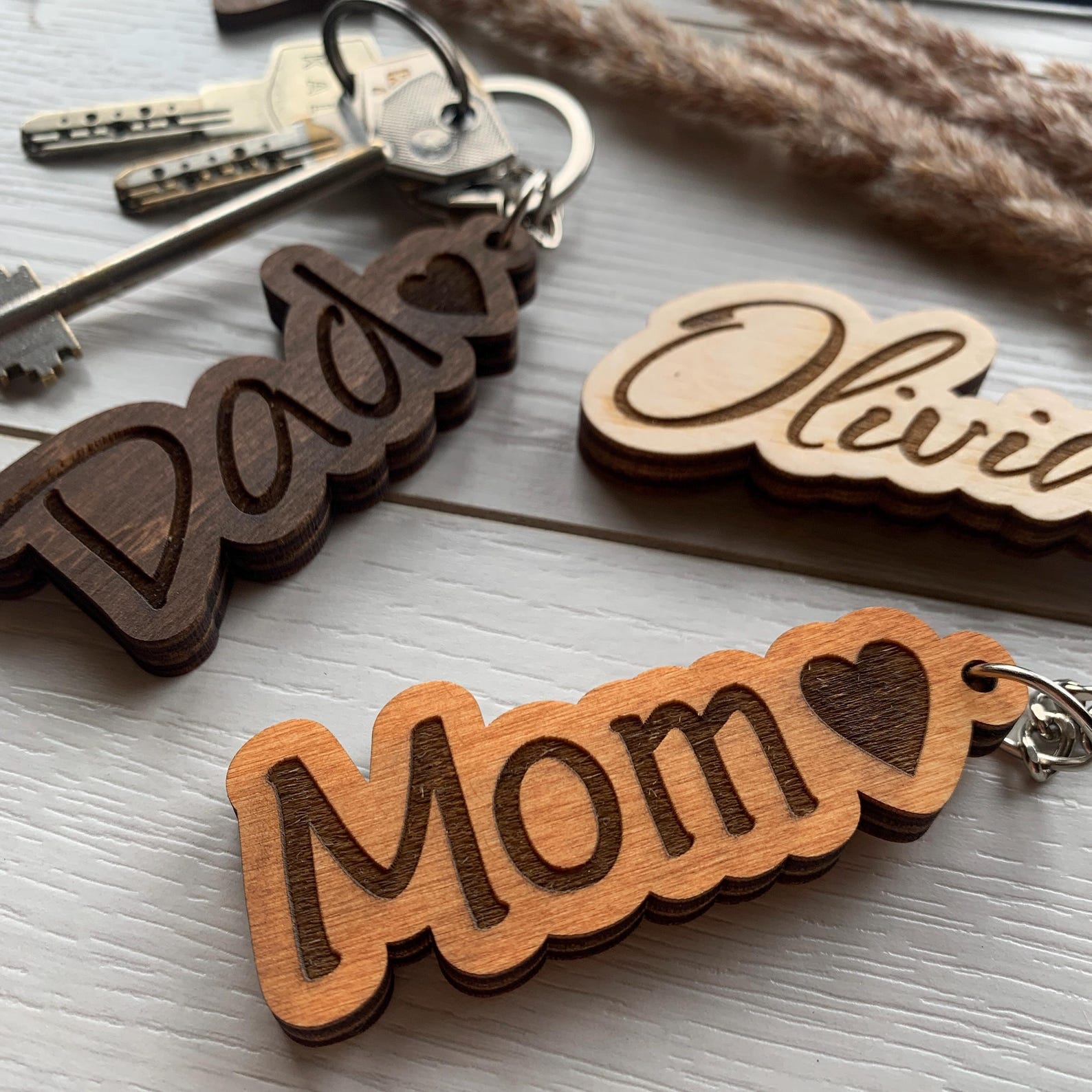 Laser Engraved Wooden Keychain, Key Decor, Custom Name Keychains, Eco ...