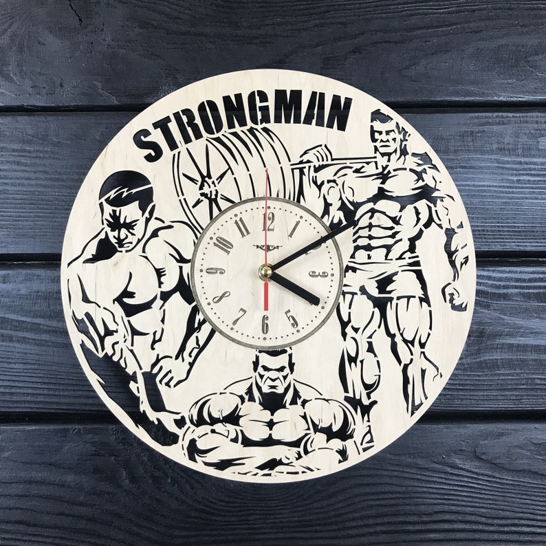 GYM Wall Clock Wood Decor for Gym Personalized Gift for Men - Etsy