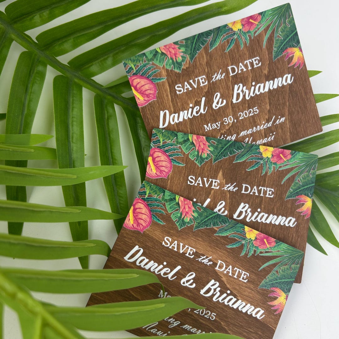Rustic Wooden Save the Date, Minimal Save Date, Custom Invitation ...