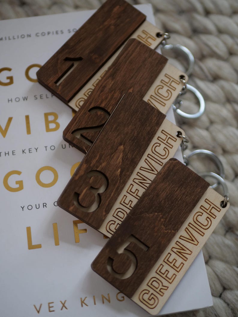 Wooden Engraved Keychains, Custom Keychain, Office Keychain, Rustic ...