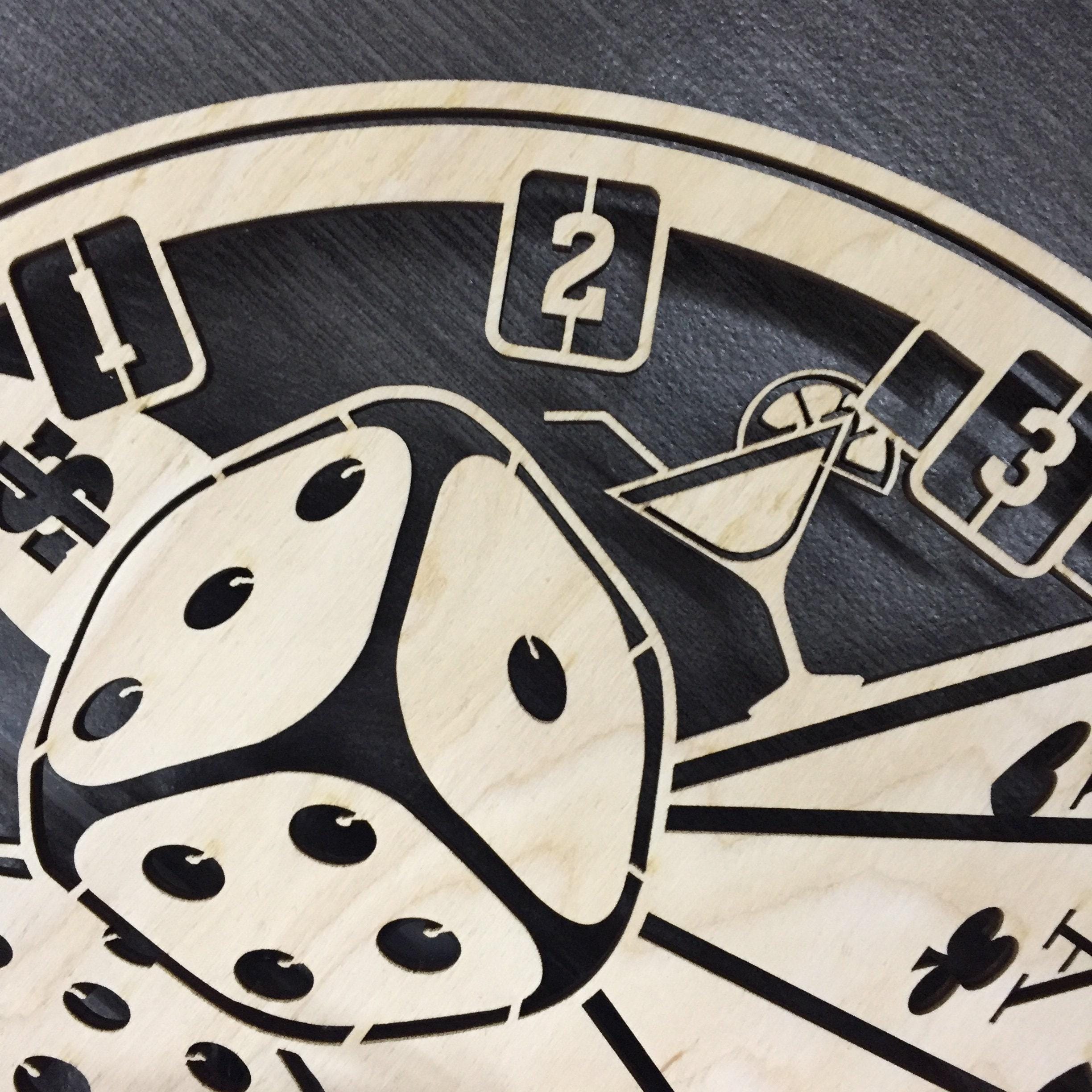 Poker Wall Clock – Personalized Ace of Spades Art & Casino Gaming Room ...