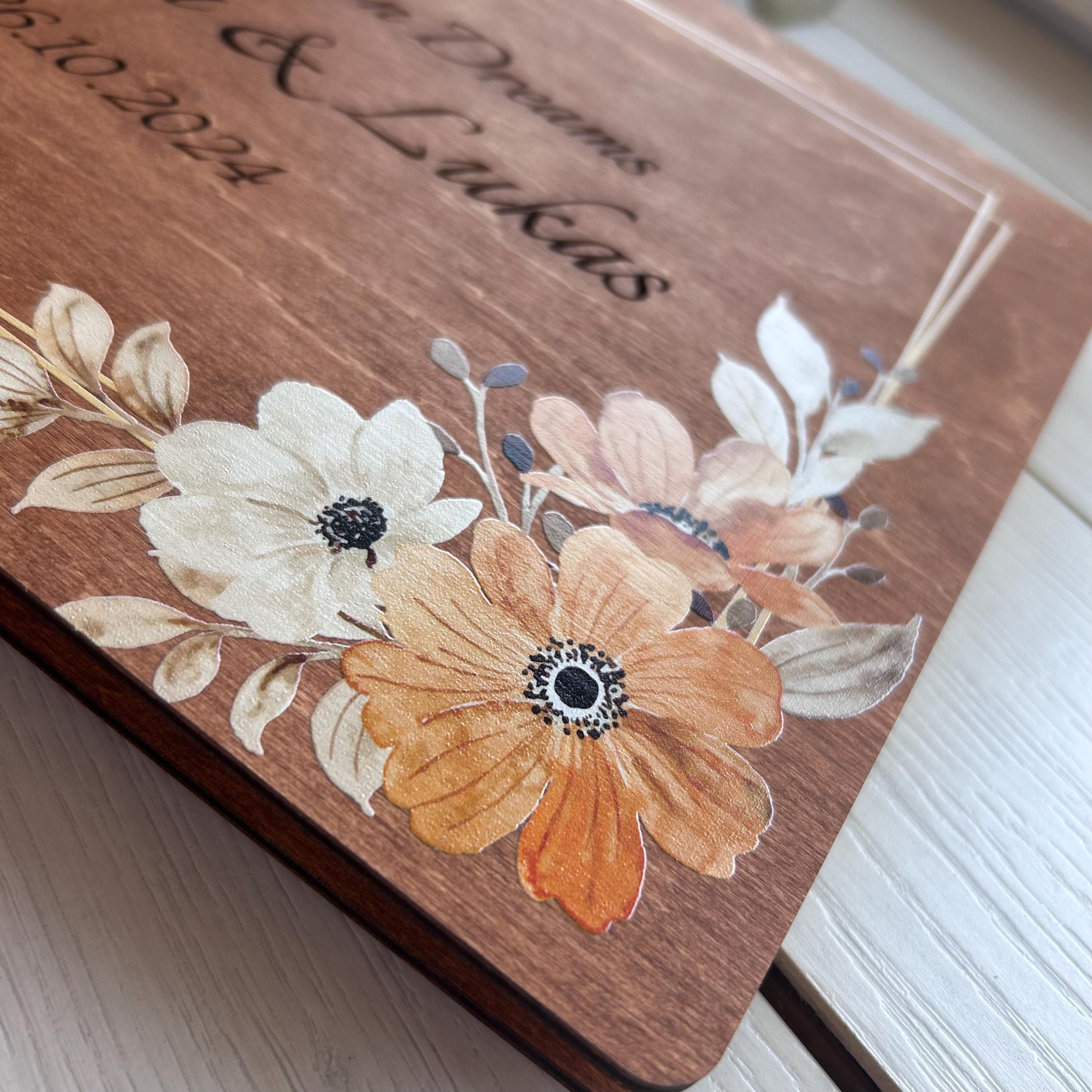 Custom Autumn Wedding Book, Wedding Organizer, Rust Orange Flowers ...