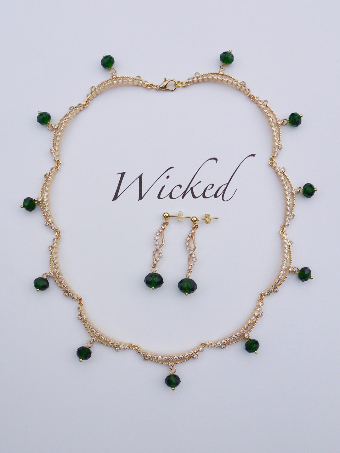 The Elphaba Set LE | Victorianevermoreshop Necklace Earrings Wicked ...