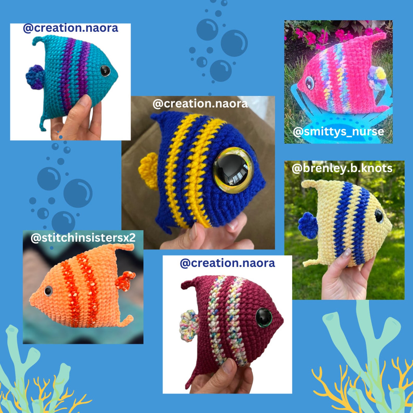 Avery the Angelfish NO SEW Fish Amigurumi Crochet Pattern PDF Download ...