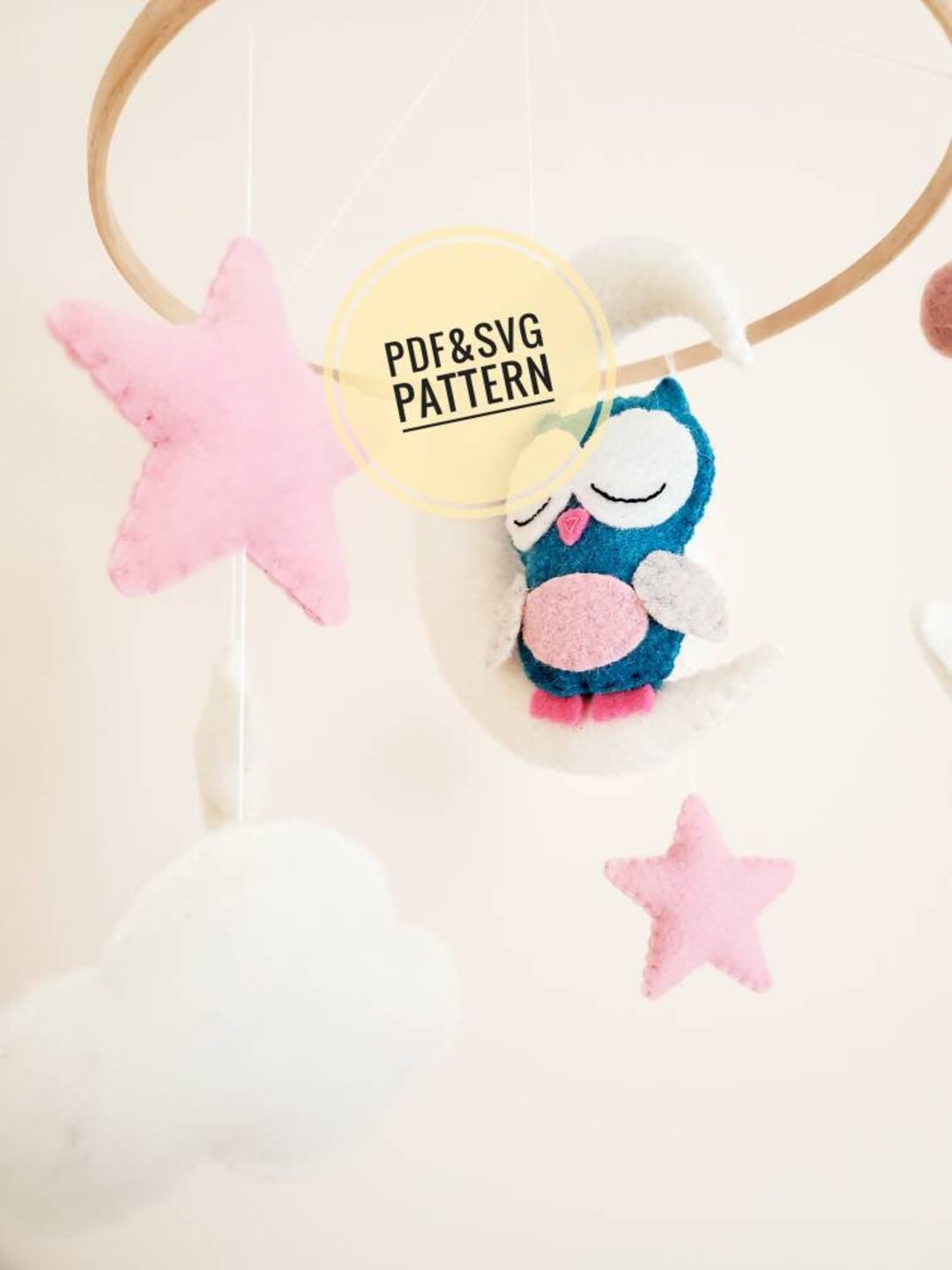 Baby Mobile Pattern for Owl Woodland Nursery Mobile, Pdf Svg Pattern ...