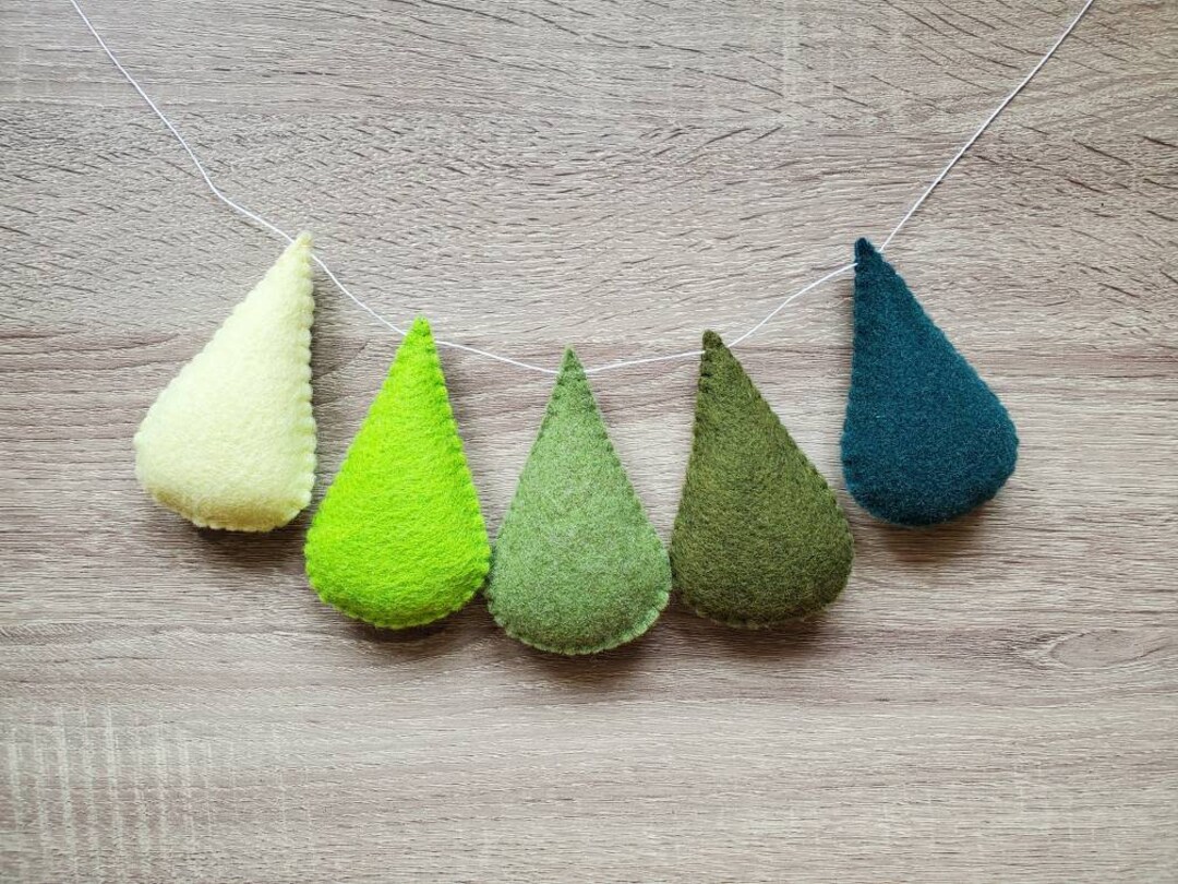 Green Ombre Raindrop Garland Wall Hanging Home Decor, Gift for Mom and ...