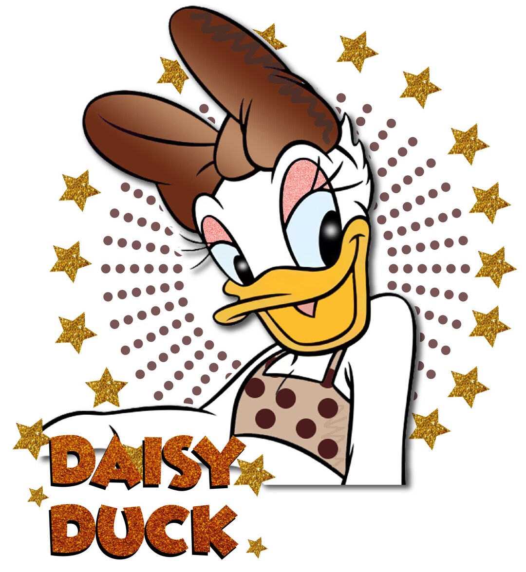 Unique Daisy Duck Design With Glittering Background of Dots and ...