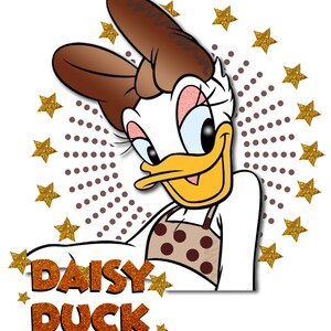 Unique Daisy Duck Design With Glittering Background of Dots and ...