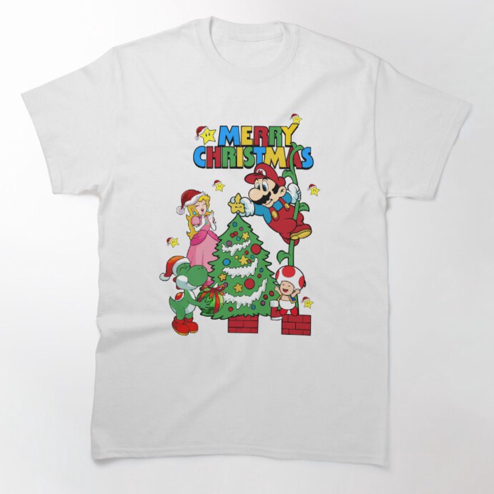 Mario Bross Merry Christmas - Super Mario Christmas- Digital- Tshirt - Etsy