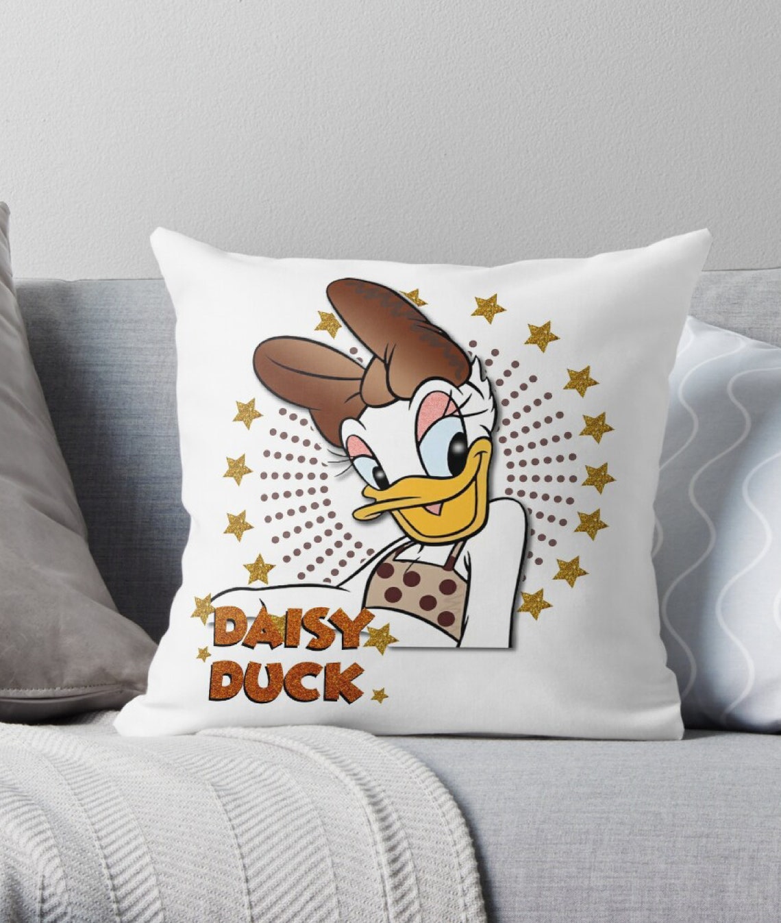 Unique Daisy Duck Design With Glittering Background of Dots and ...